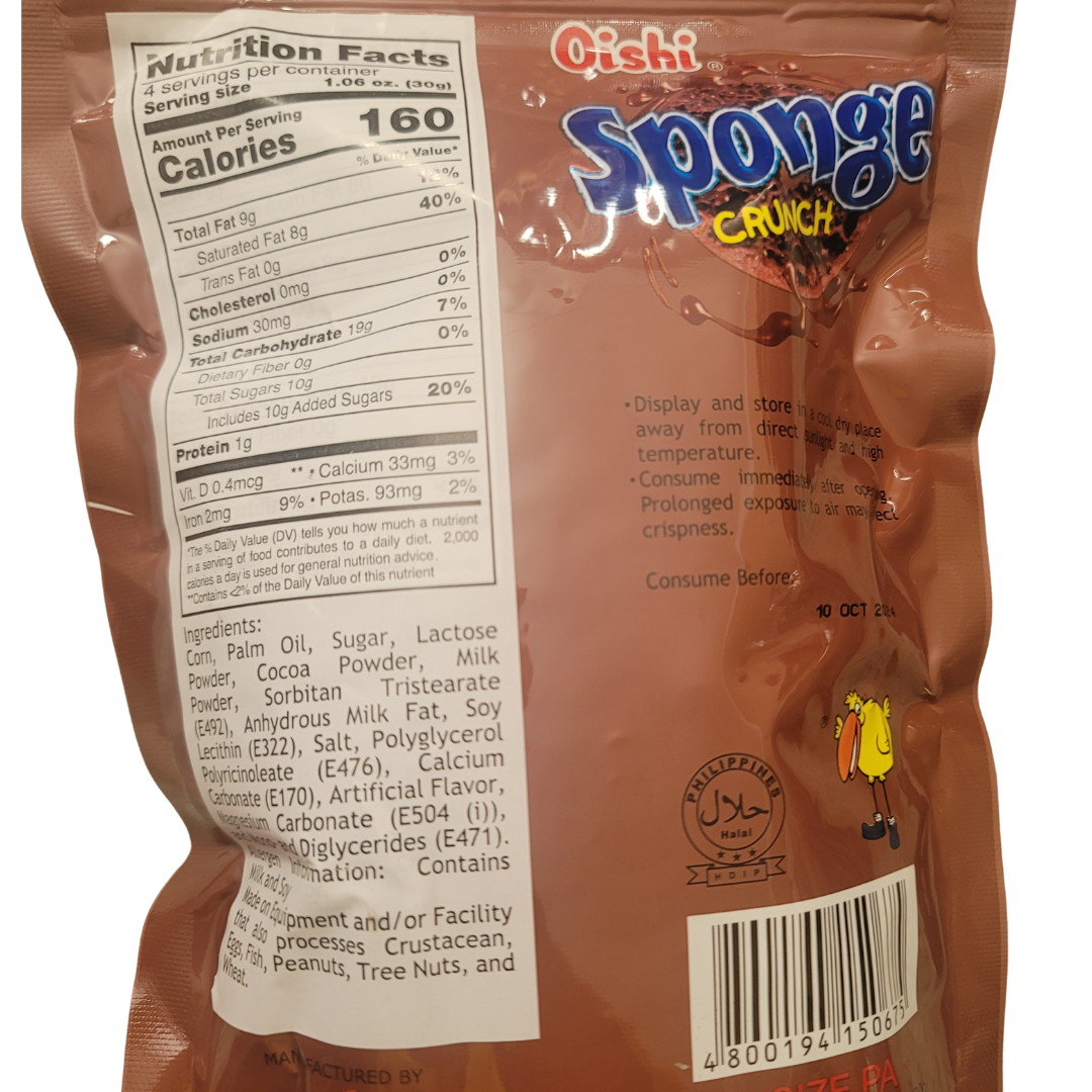 #Oishi Sponge Crunch Chocolate 120 g – Aneka Market