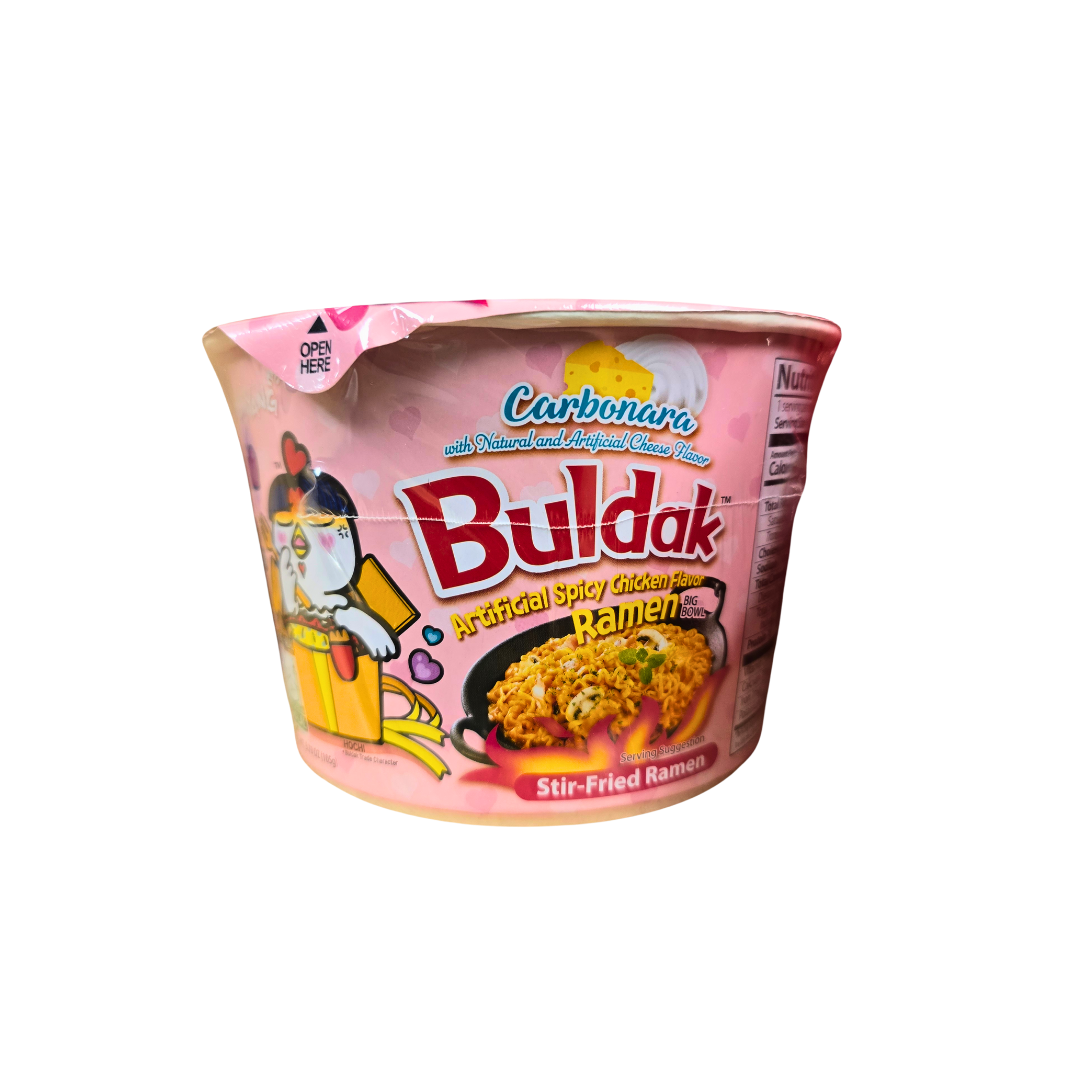 Samyang Buldak Chicken Carbonara Ramen Bowl (Pink) 3.7 Oz – Aneka Market