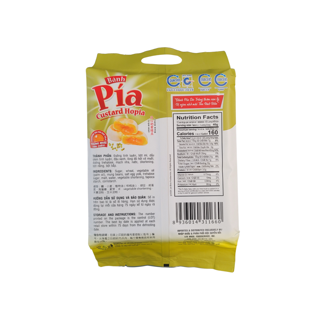 Hopia Cake Banh Pia Lava Custard Mungbean 12 Counts (480 g) – Aneka Market